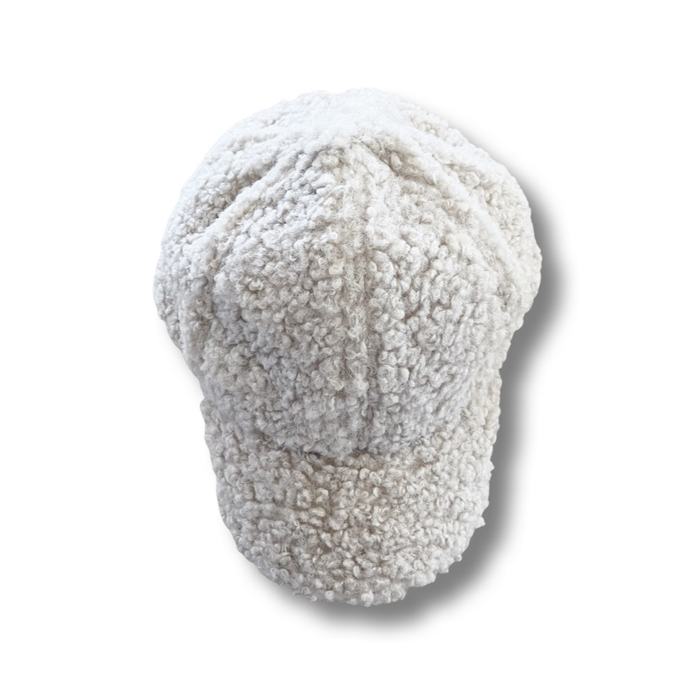 Shearling Baseball Cap By Olive & Pique Natural Color… - Gem